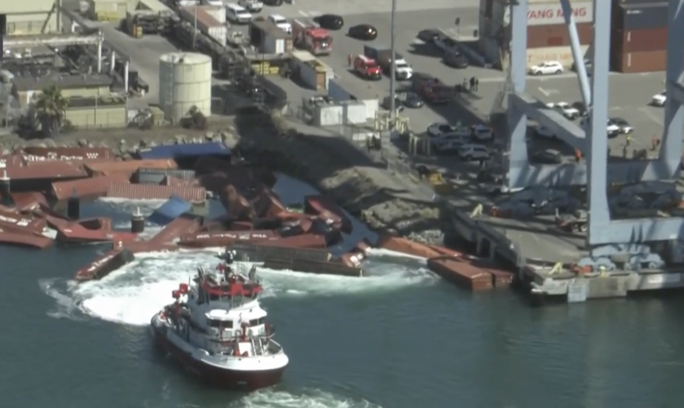 67 Shipping Containers Spill Into Water at Port of Long Beach | News ...