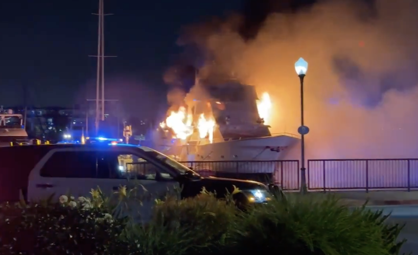 UPDATE:Luxury Yacht Sinks in Marina del Rey After Explosion and Fire ...