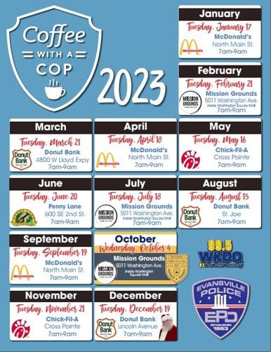 Evansville Police Department announces 2023 'Coffee With A Cop' dates ...
