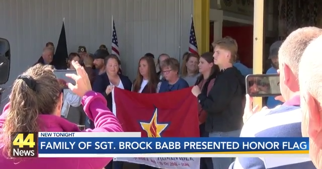 Family of Sgt. Brock Babb presented with Honor Flag | News | wevv.com