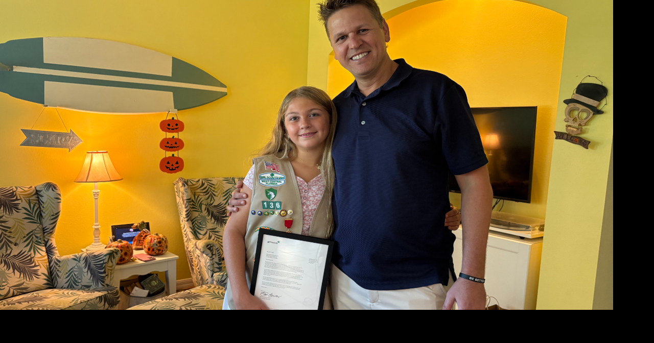 Girl Scout saves father's life thanks to first aid training, receives ...