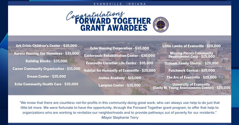 Evansville Mayor Stephanie Terry announces Forward Together Grant ...