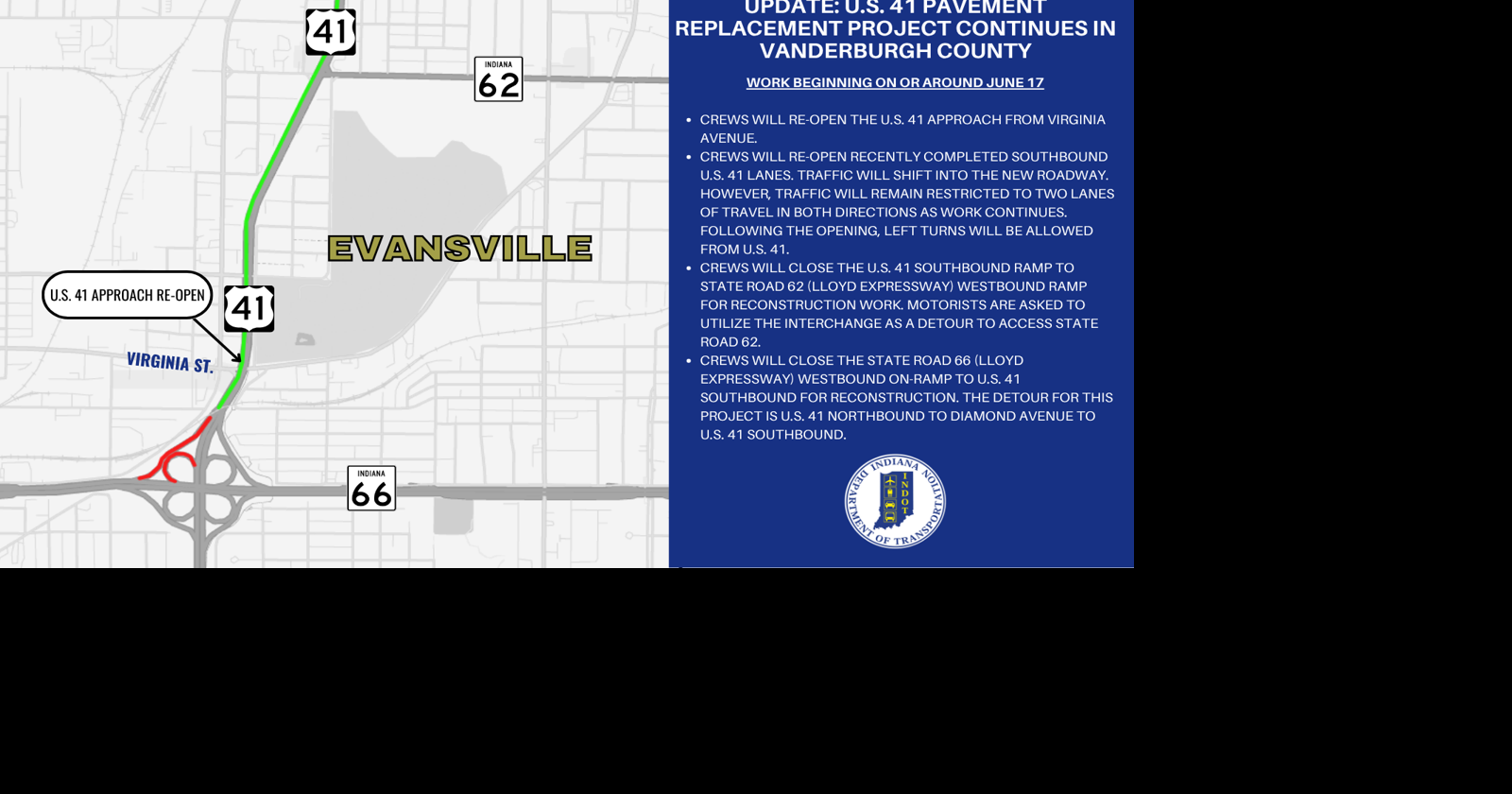 U.S. 41 pavement replacement project continues in Vanderburgh County ...