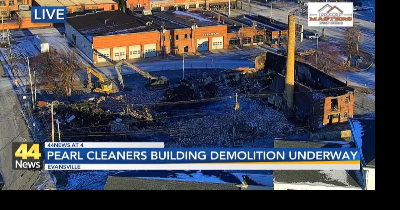 Demolition of old Pearl Cleaners building continues in Evansville ...