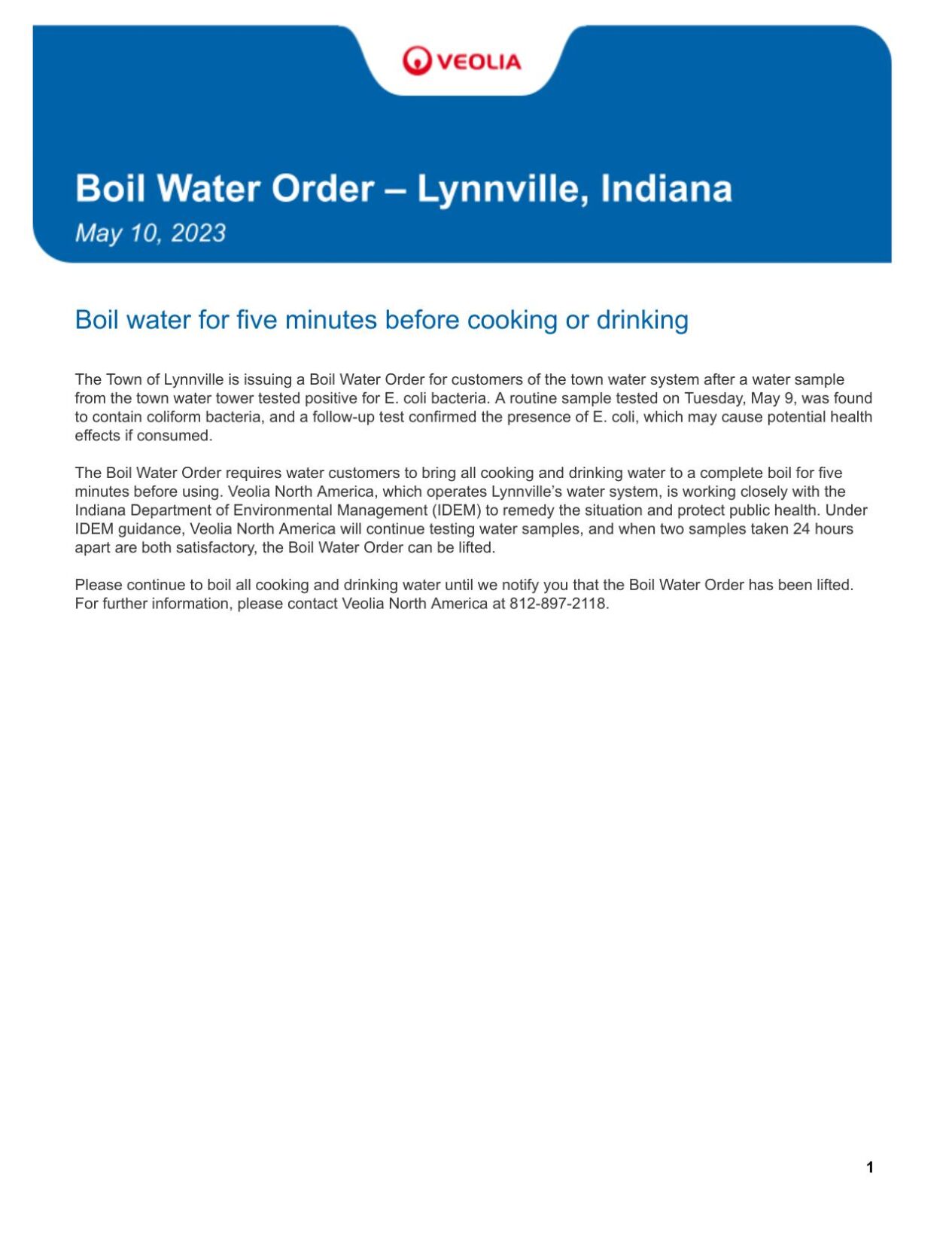 Boil order issued in Lynnville after E. coli detected in water ...