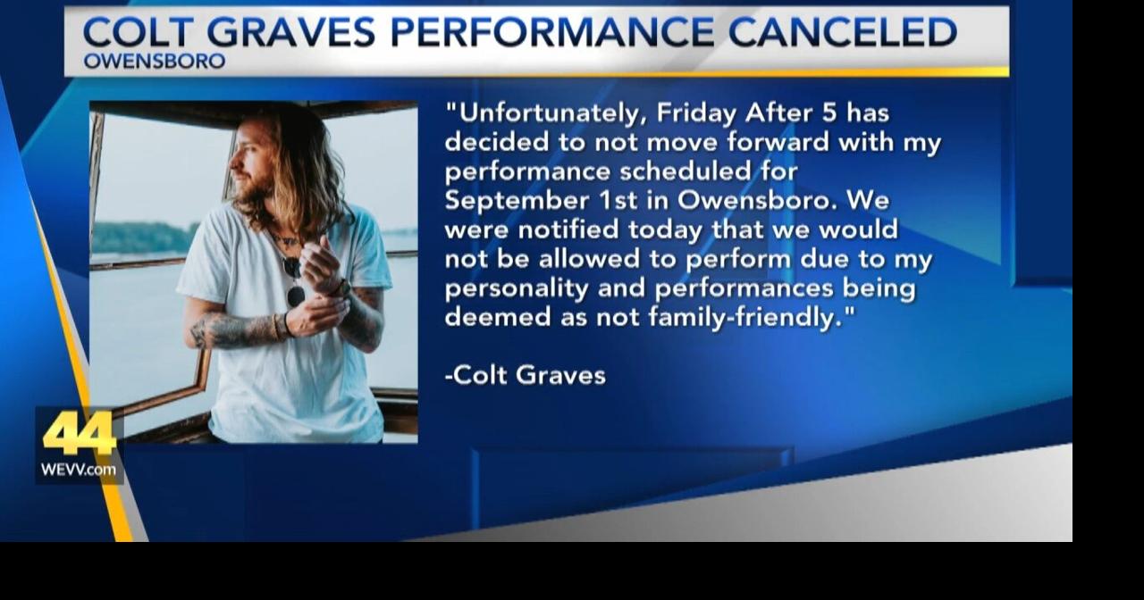 'Colt Graves' performance canceled at Friday After 5 | Video | wevv.com