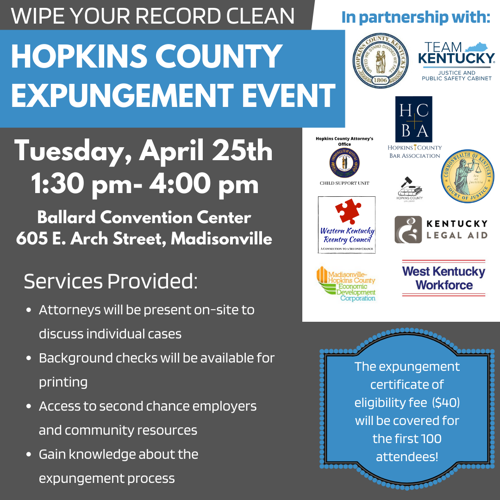 Criminal history expungement event happening in Hopkins County ...