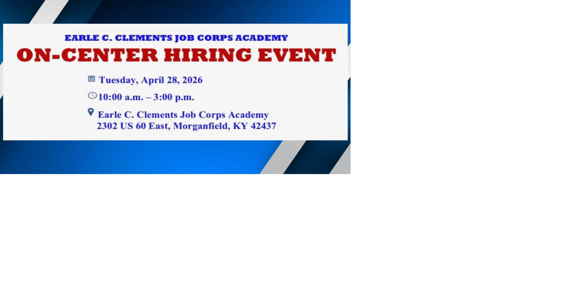 Earle C. Clements Job Corps hiring for 18 positions April 28 | Kentucky ...