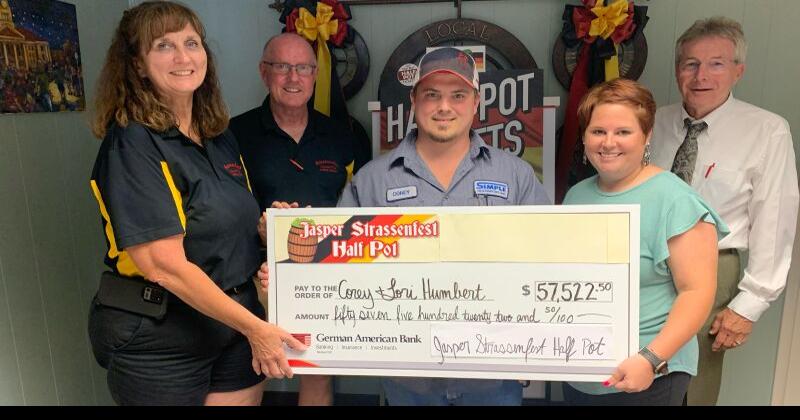 Couple claims $57K prize of Jasper Strassenfest Half-Pot | Indiana | wevv.com