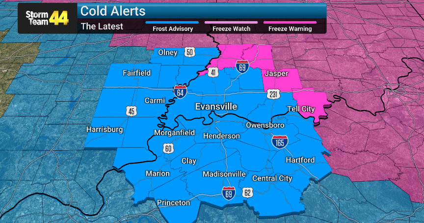 Frost/Freeze Warnings Tonight | Forecast | wevv.com