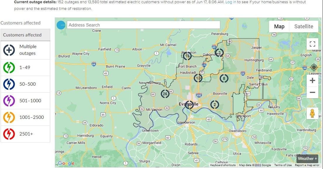 CenterPoint Energy outage map as of 8 a.m. Friday | | wevv.com