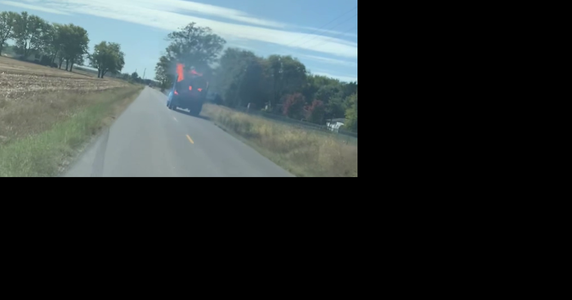 Massive field fire in Daviess County started by tree truck hauling ...