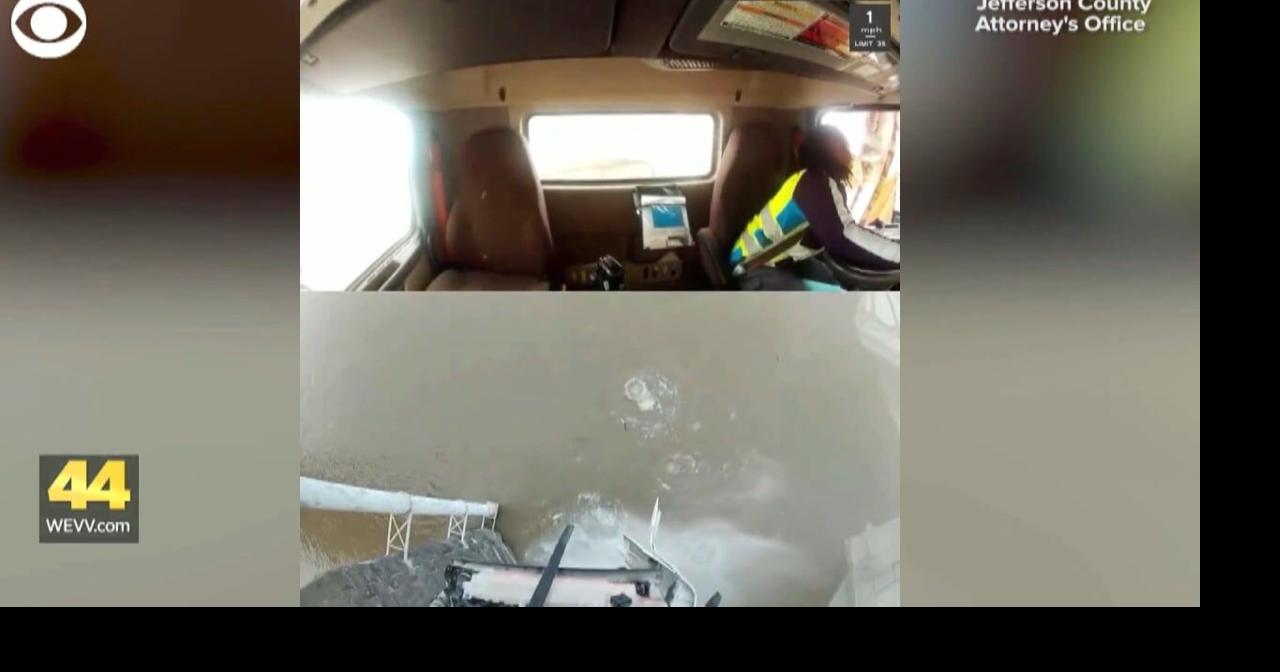 Dash cam footage captures crash that left trucker dangling over ...