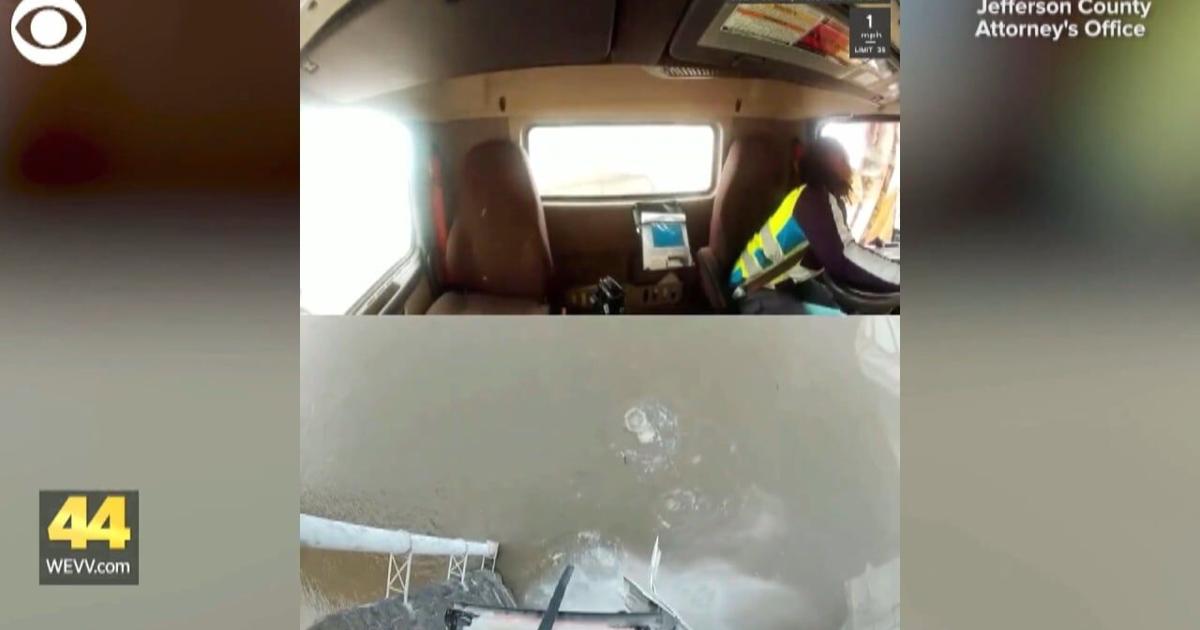 Dash cam footage captures crash that left trucker dangling over ... Dash cam footage captures crash that left trucker dangling over ...