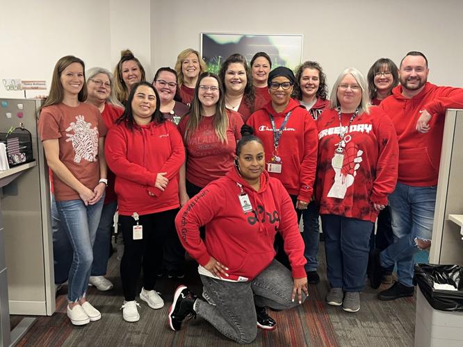 In the red for heart health awareness during National Wear Red Day ...