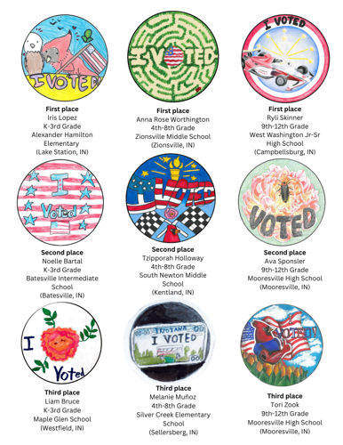 "I Voted" sticker designs revealed for Indiana polls | Local | wfft.com