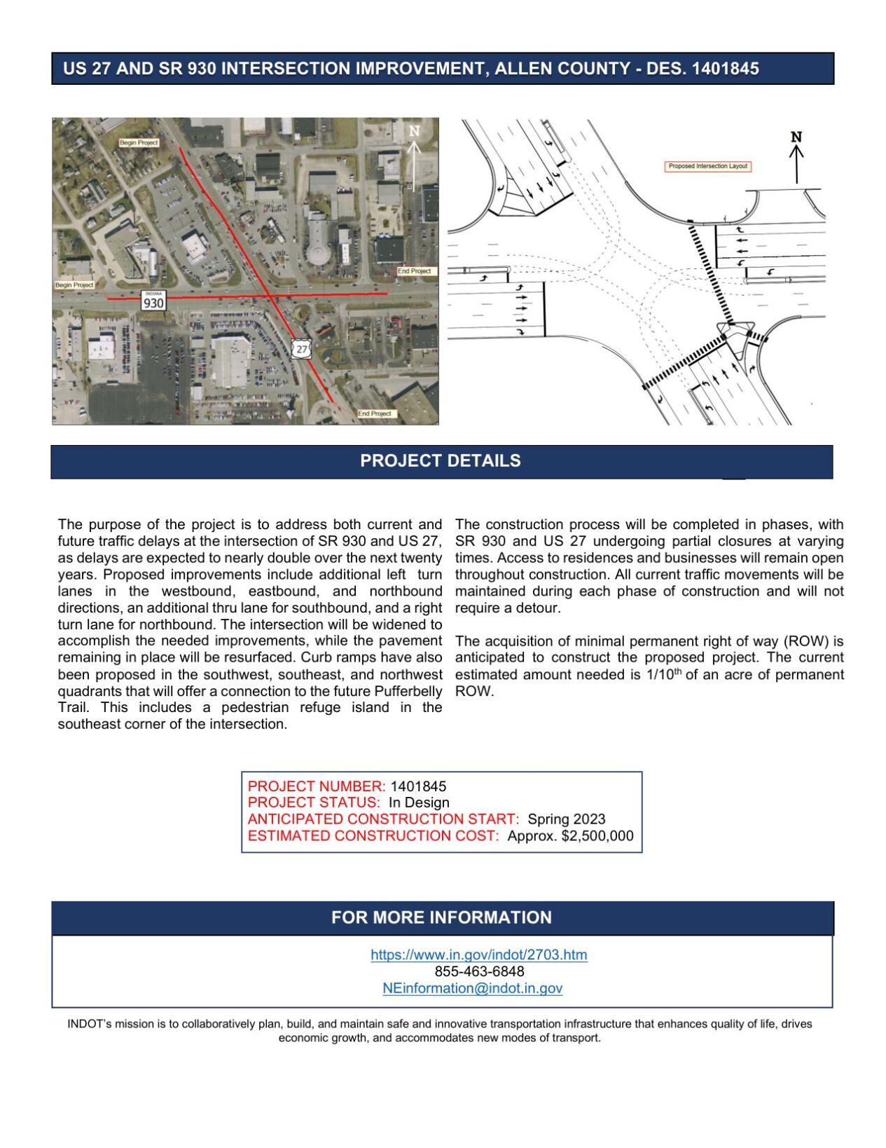 INDOT announces work on U.S. 27 and SR 930 intersection has begun ...