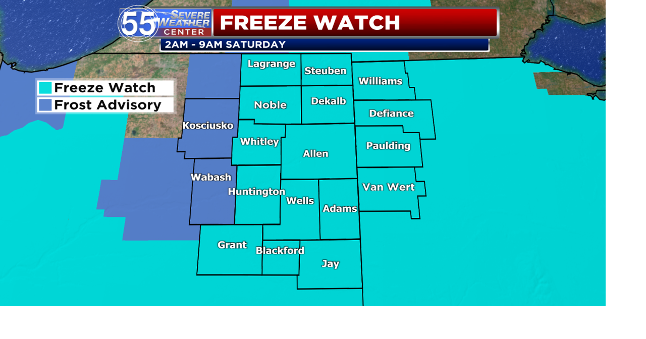 Freeze Watch Saturday Morning | Indiana | wfft.com