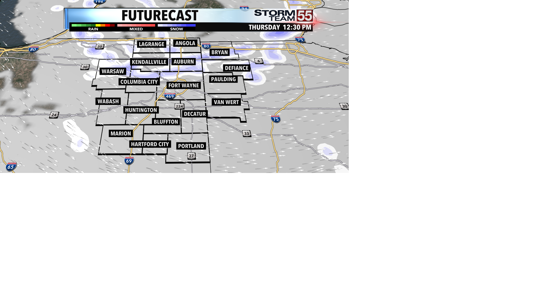 Light snow Thursday, warmth on the way | Top Stories | wfft.com