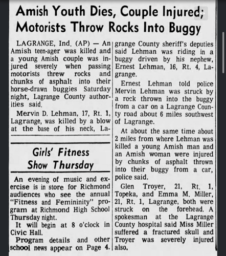 Indiana police seek tips in 1969 Amish teen's rock attack | News | wfft.com