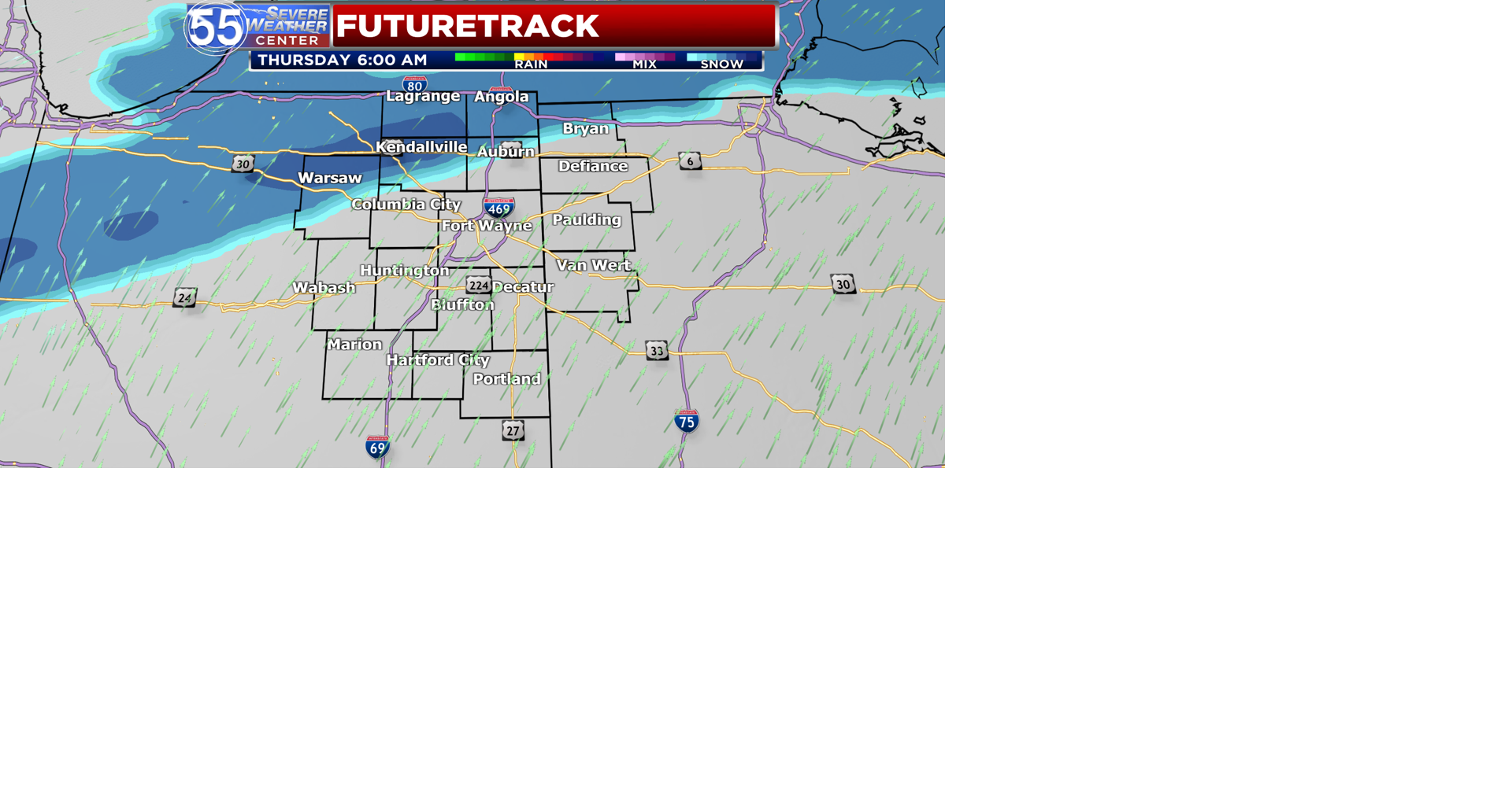 Light snow, slightly warmer | Top Stories | wfft.com