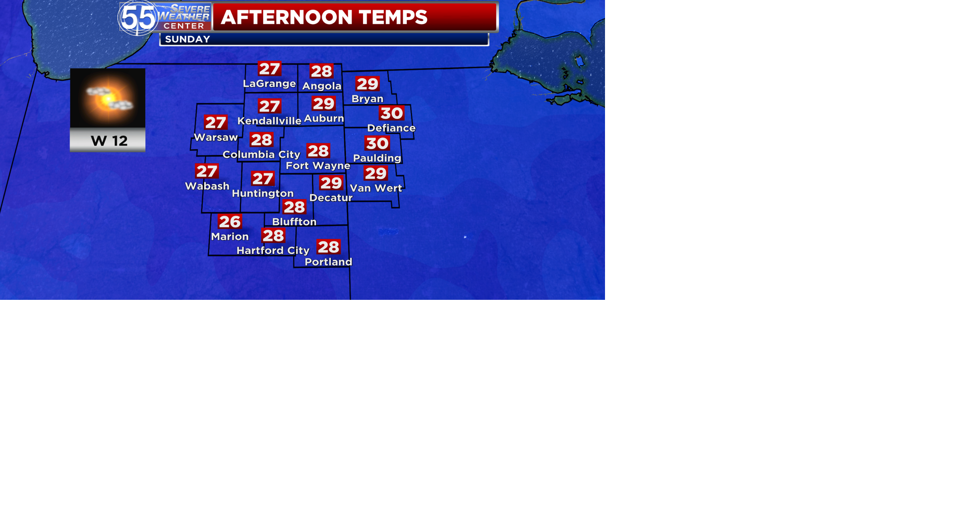 Partly cloudy & cold Sunday | Top Stories | wfft.com