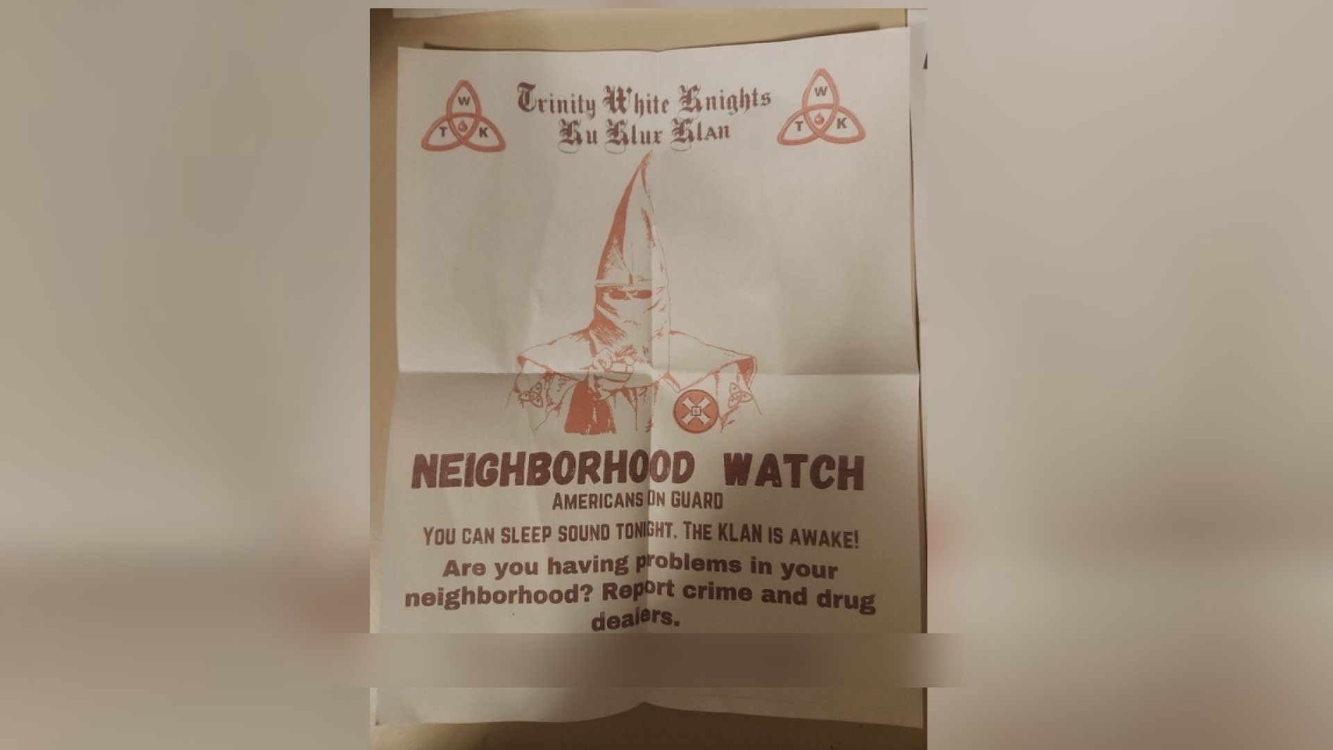 Ku Klux Klan flyers found in local neighborhoods | News | wfft.com