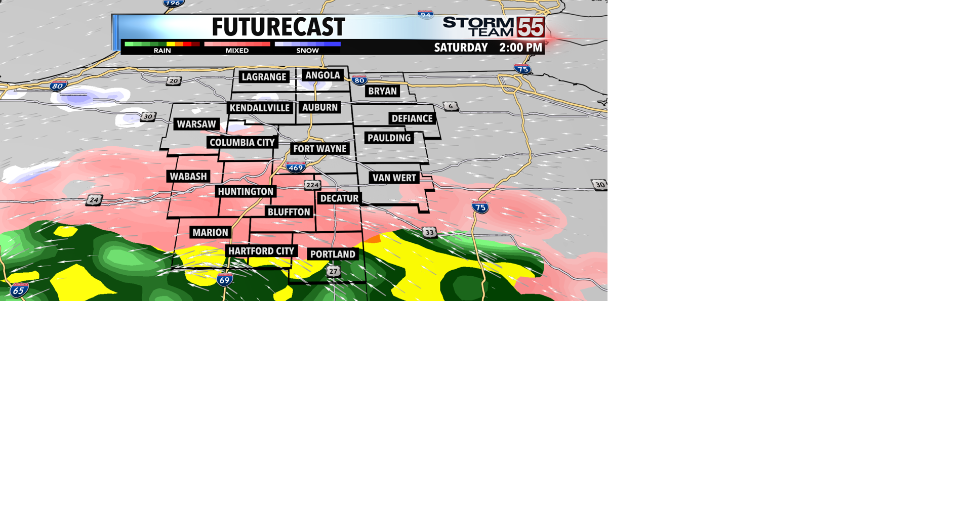 Wintry mix Saturday afternoon | Top Stories | wfft.com