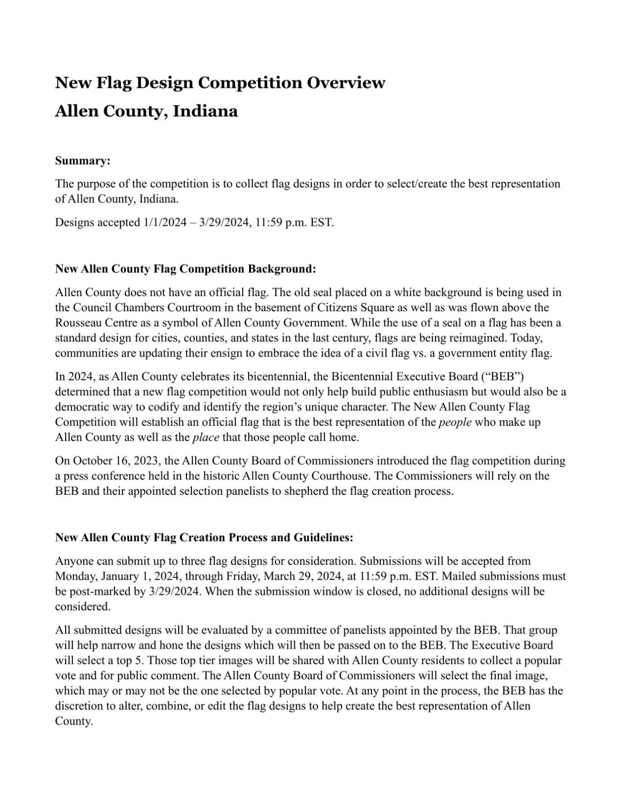 New Allen County flag competition began on New Year's Day | Local ...