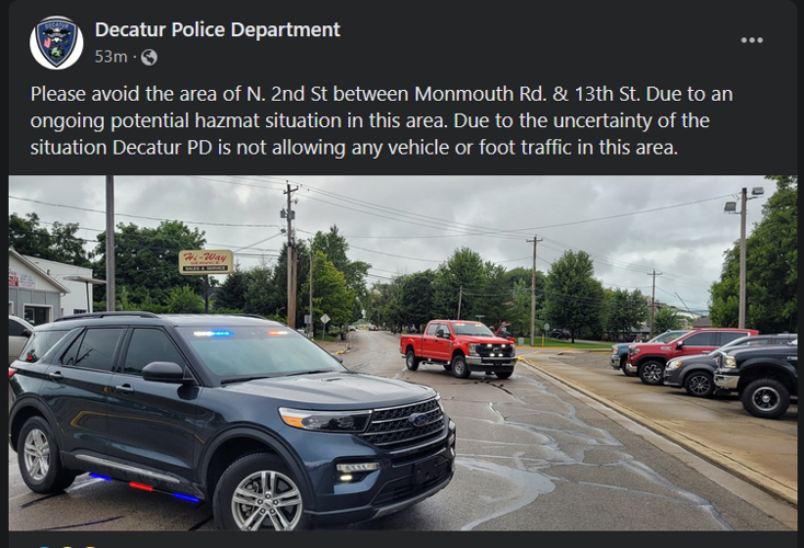 Decatur Police Department advises people to avoid the area of N. 2nd ...