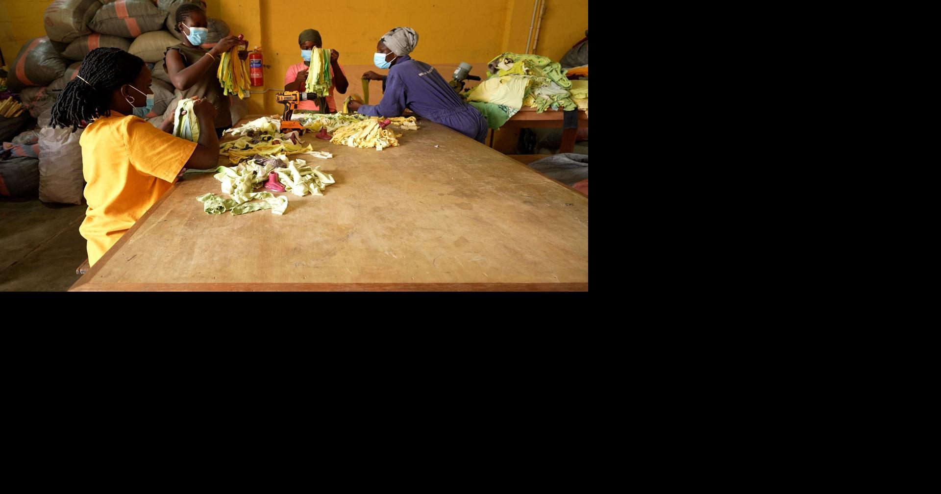 At one of the world’s largest secondhand textile markets, discarded ...