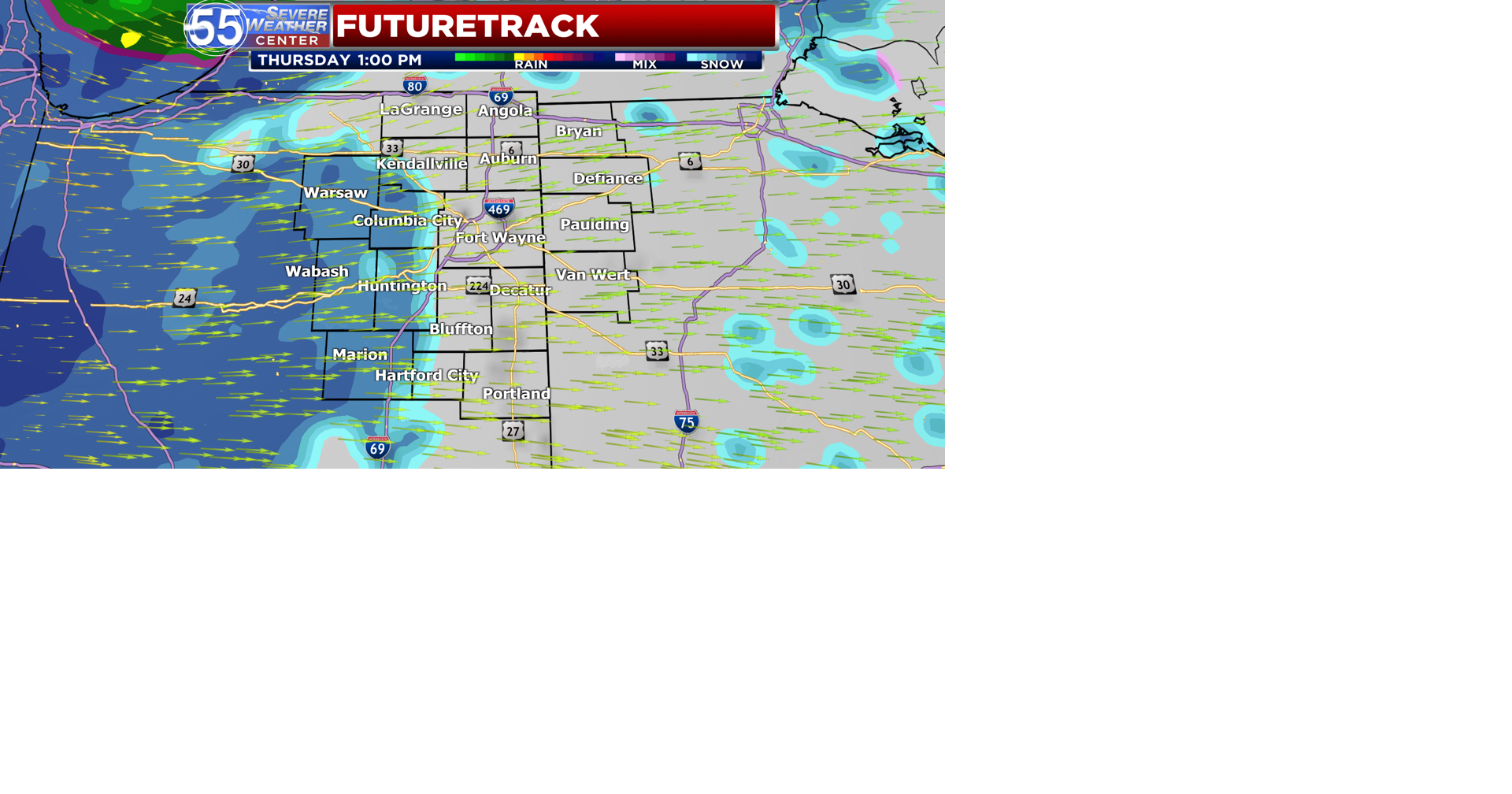 Gusty wind, light snow Thursday | Top Stories | wfft.com