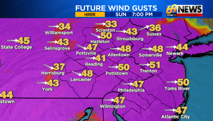 Watch out for 50-60mph wind gusts tonight through Monday | Weather ...