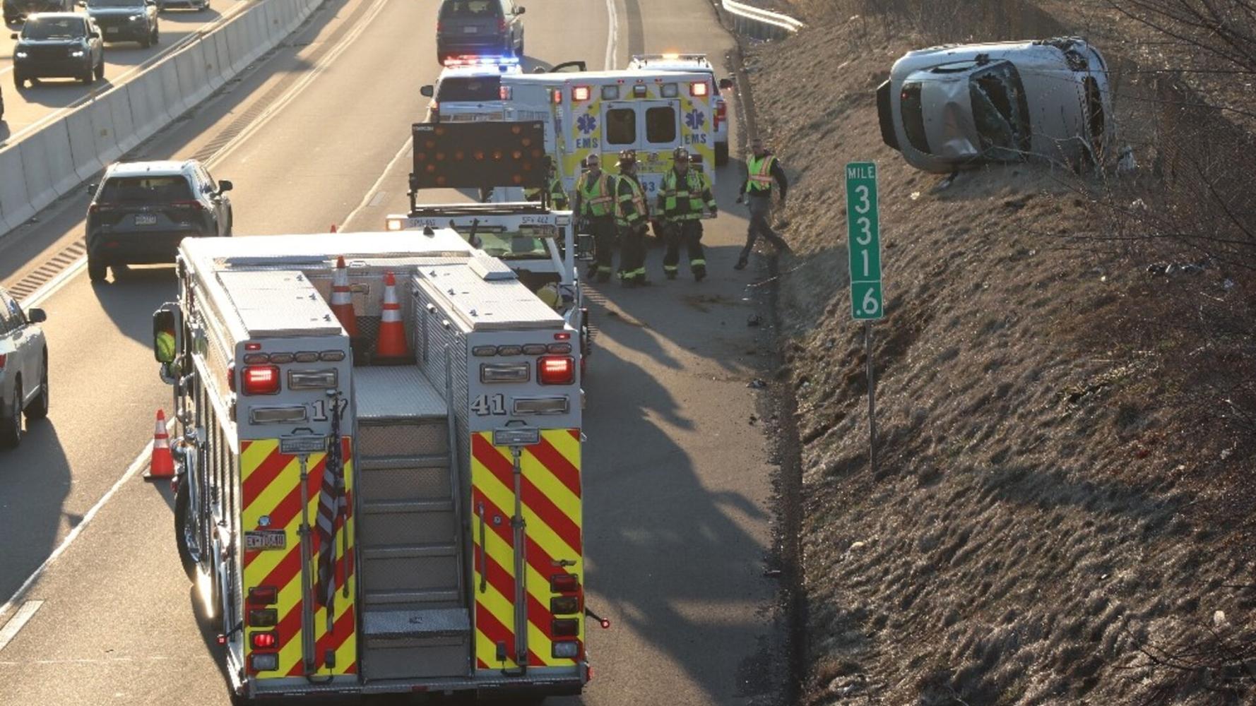 Crash on Route 22 in Northampton County ties up traffic, car winds up ...