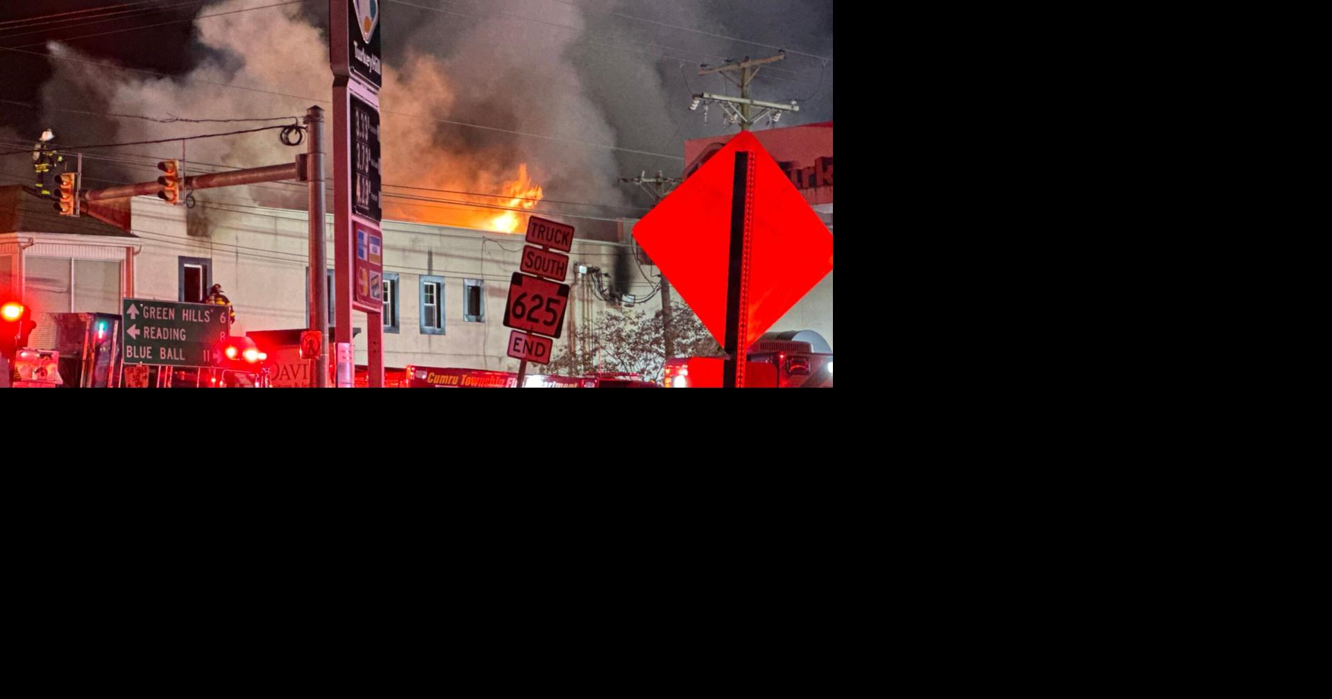 Crews battle fire at former furniture store building in Berks County ...