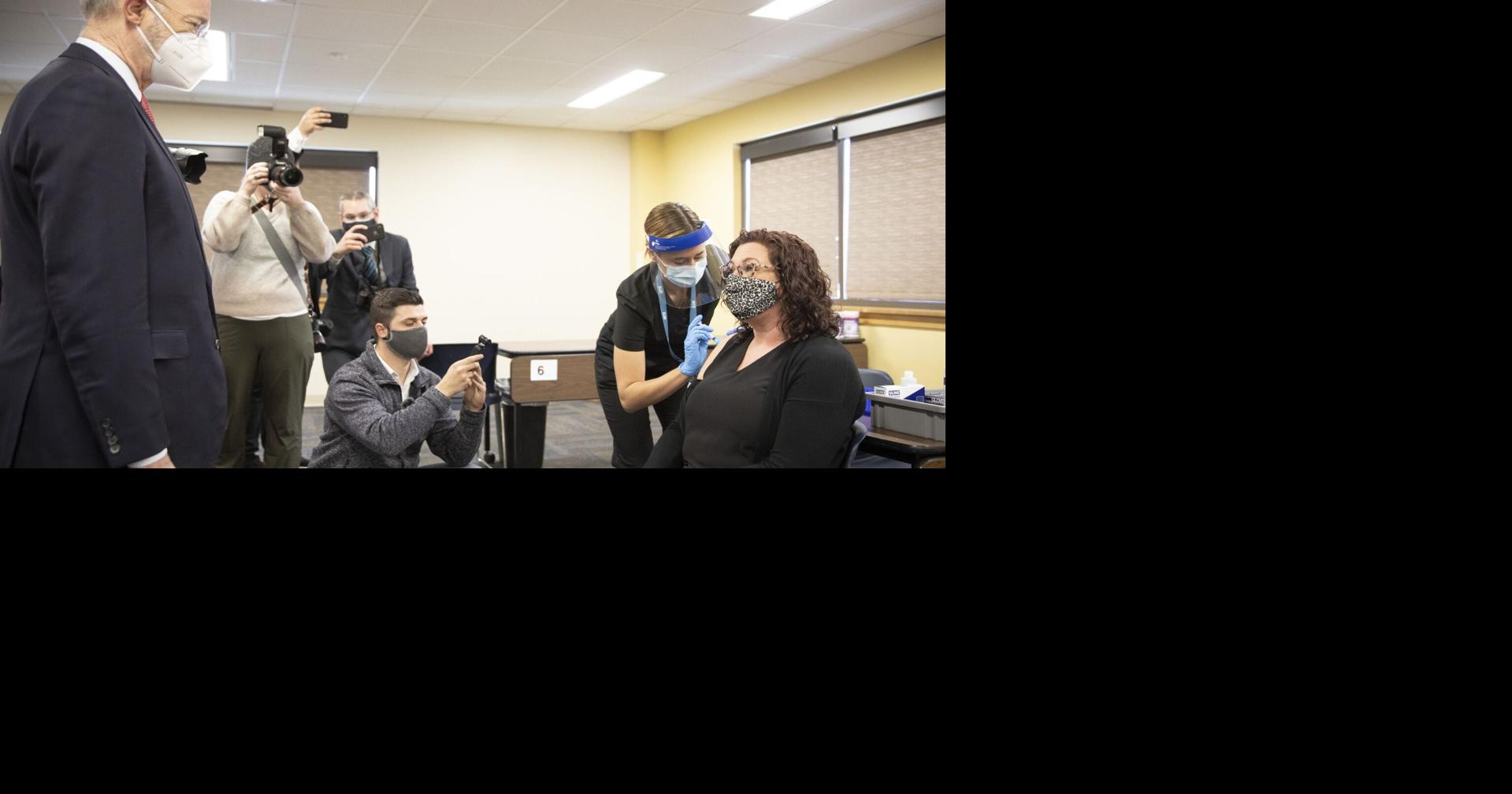 Wolf tours Berks IU as teacher vaccinations ramp up | Berks Regional ...