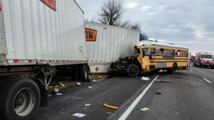 School bus and tractor trailer crash on I-78 W | Lehigh Valley Regional News | wfmz.com