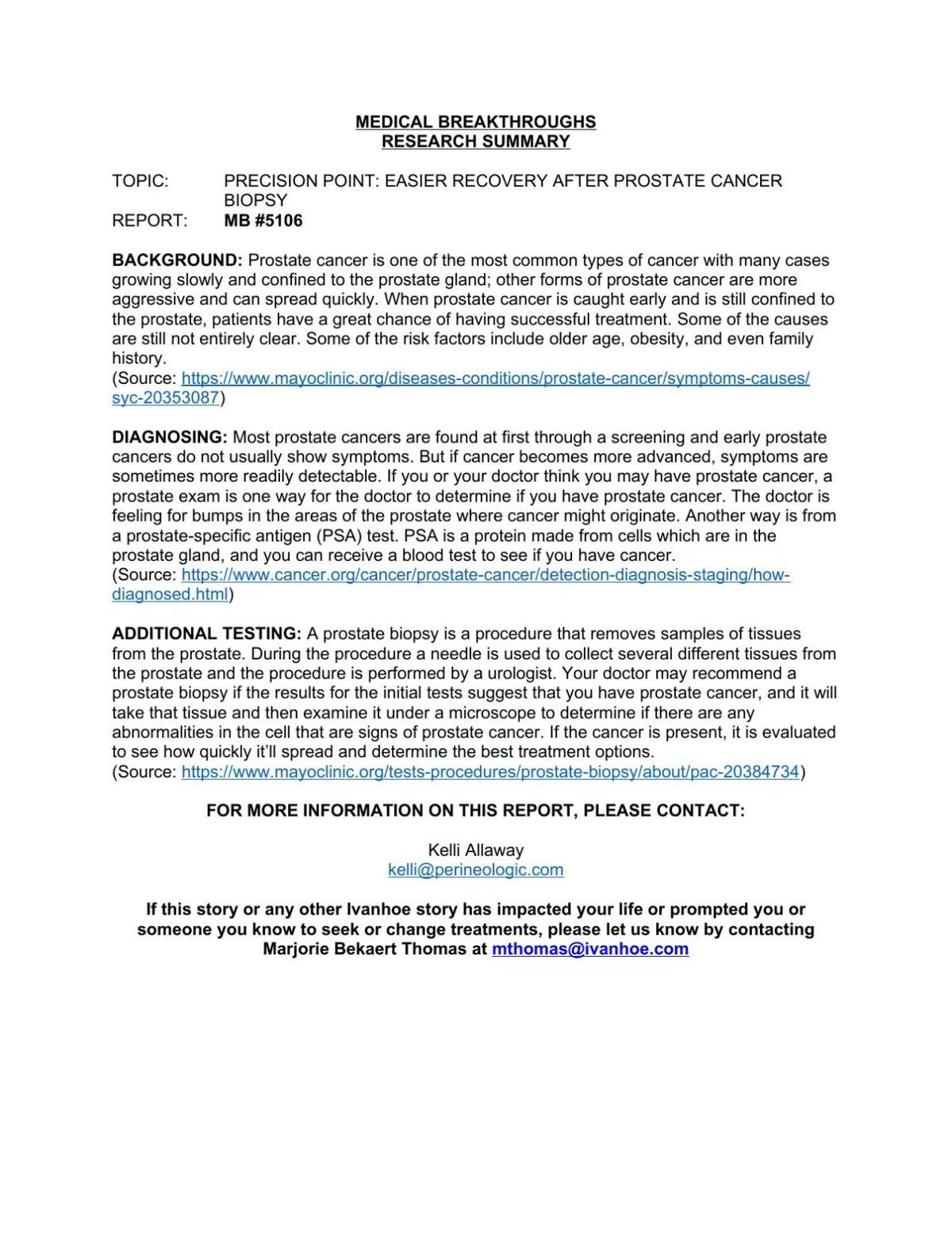 Health Beat: Easier recovery after prostate cancer biopsy | Health Beat ...