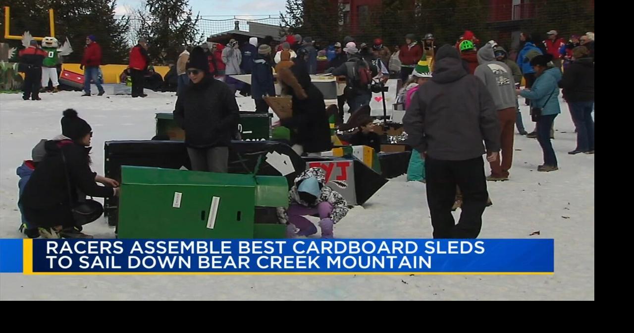 Cardboard sled racing competition at Bear Creek Mountain attracts ...