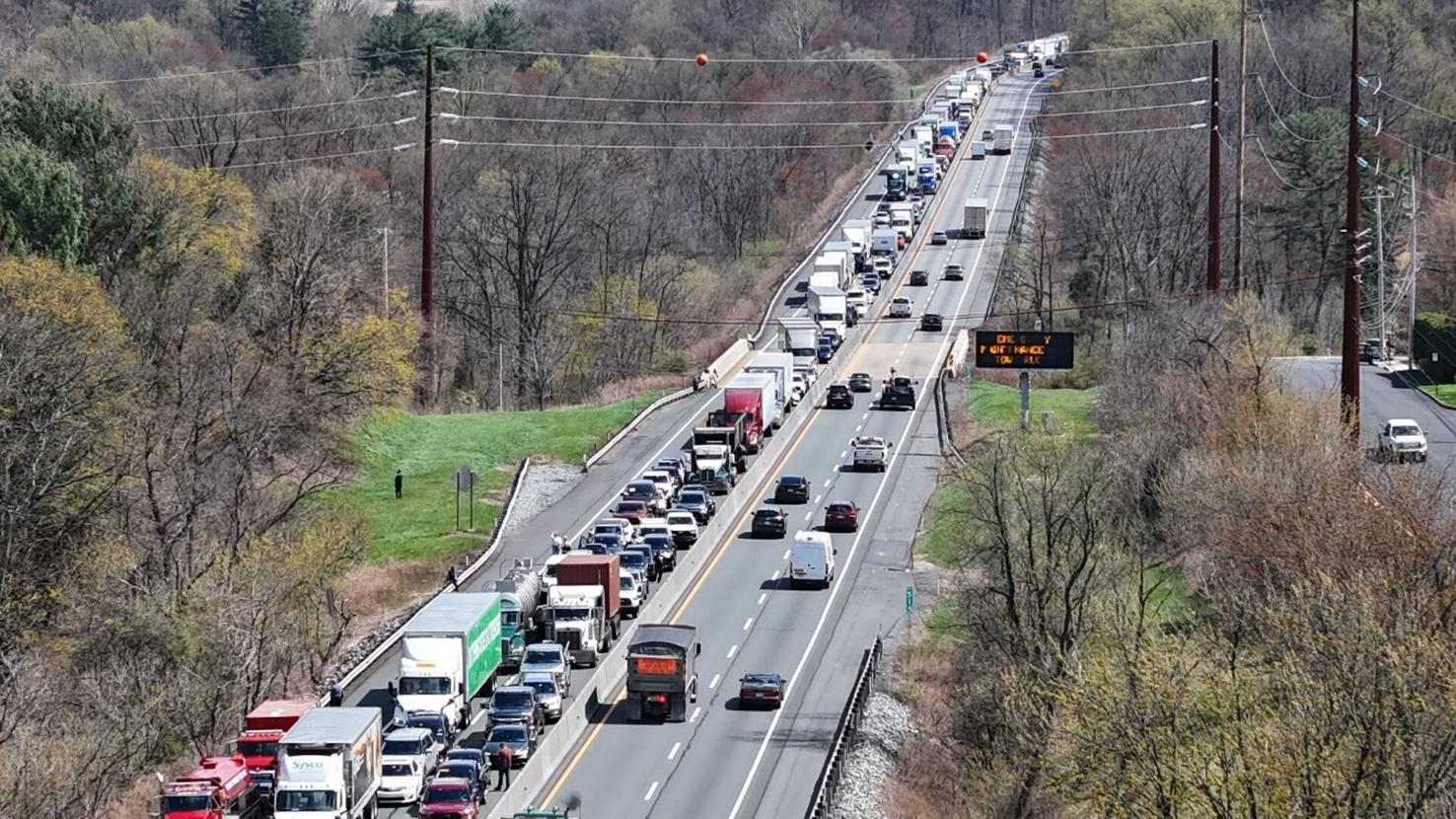 Fiery crash involving 2 tractor trailers on Northeast Extension closes part of highway for hours ...