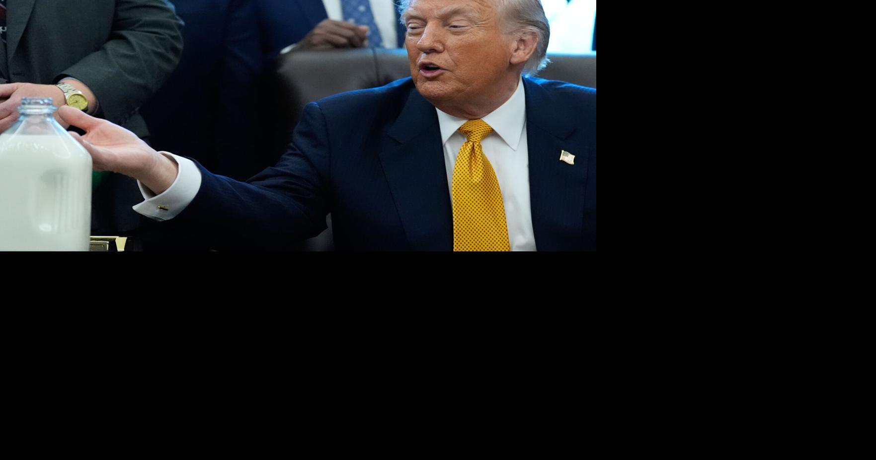 Milk gets a perch on Trump's desk but takes a back seat at bill signing ...