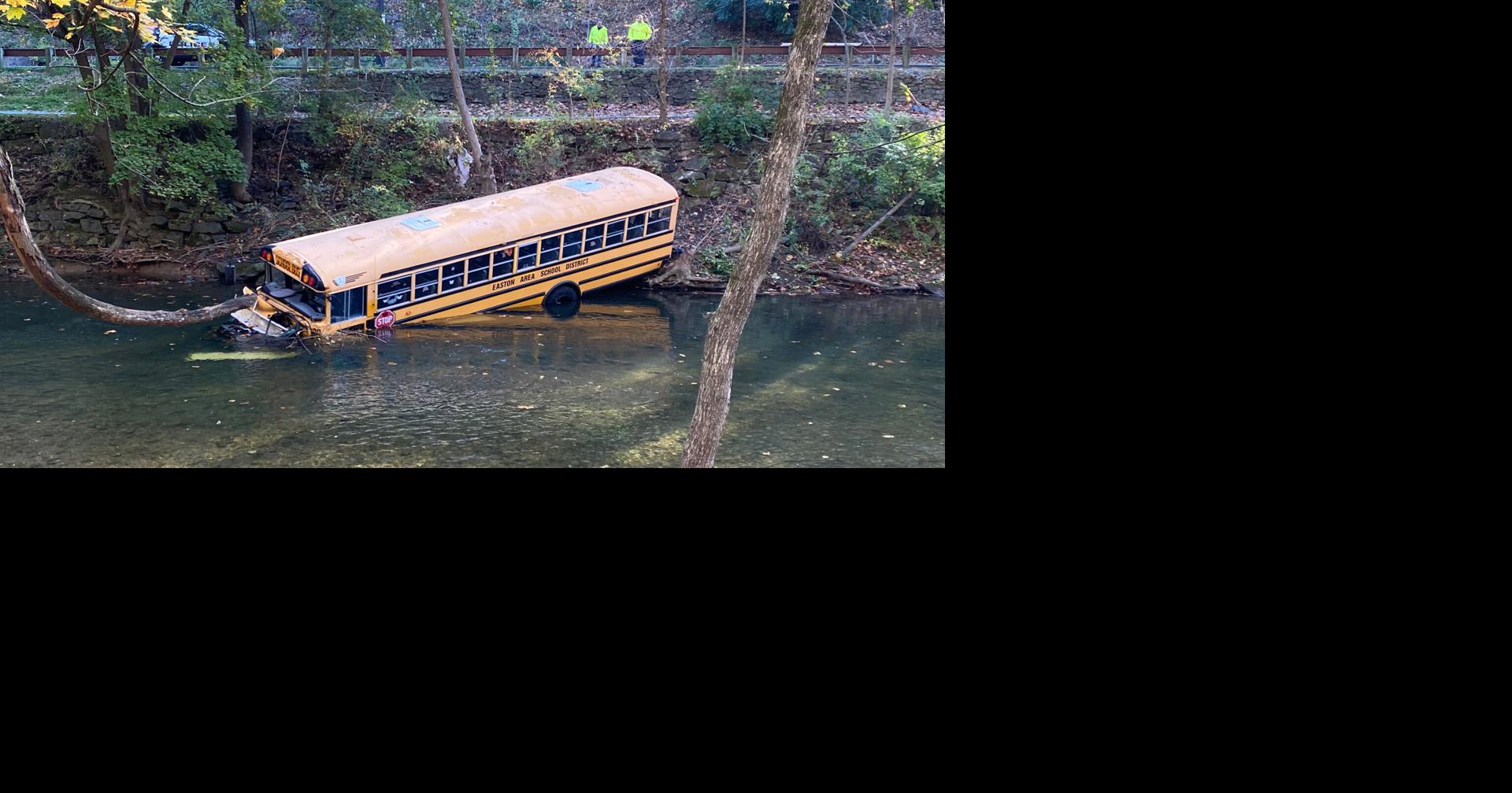 Dash cam video shows Easton bus crash into creek | Video | wfmz.com