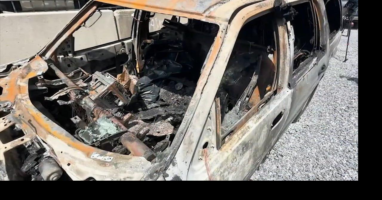 Officer narrowly escapes harm when police car goes up in flames | Berks ...