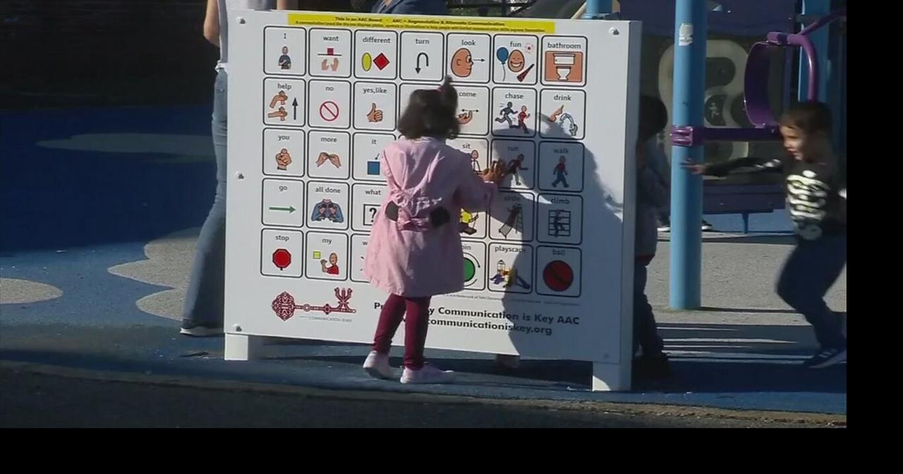 Inclusive playground debuts communication board for nonverbal children ...