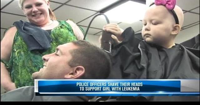 Local police officers go bald for Phoebe! | 69News at Sunrise | wfmz.com