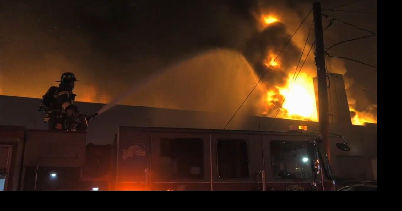 Firefighters worked for hours to bring flames under control after fire ...