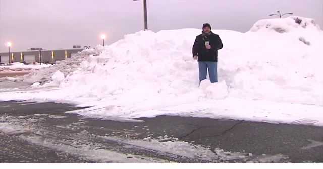 Snow continues to pile up in area parking lots as cleanup continues ...
