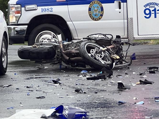 Motorcyclist rushed to the hospital after colliding with car in ...