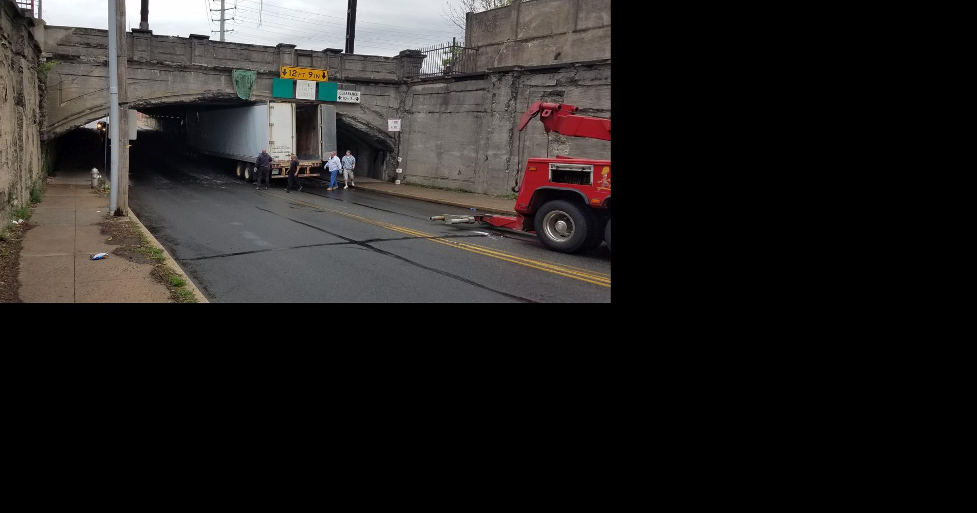 Tractor trailer gets stuck in Reading's Spring Street Subway | Berks ...