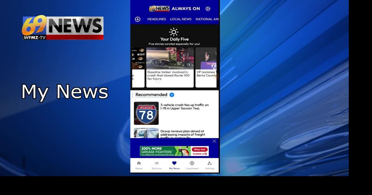 69News App - How to set up "My News" | Video | wfmz.com